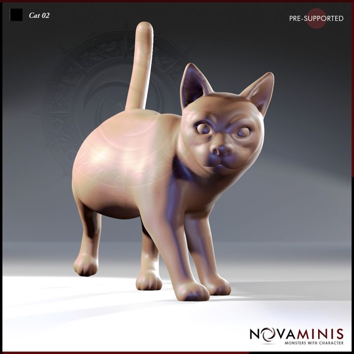 3D Printable Cat 02 by NovaMinis
